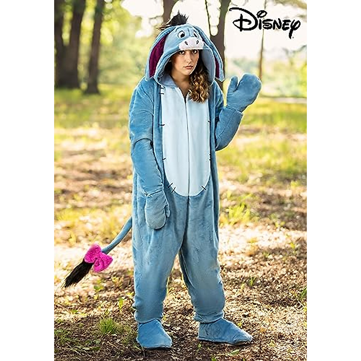 Fun Costumes Deluxe Adult, Eeyore Hooded Onesie Suit from Disney's Winnie the Pooh, Licensed Outfit for Halloween and Cosplay X-Large