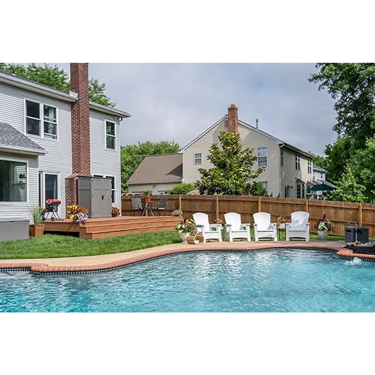 Suncast UV-Resistant Stylish Adirondack Outdoor Backyard Patio Chair with in-Seat Storage, White