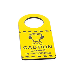 High Visibility Yellow and Black Do Not Disturb Gaming Door Hanger Sign