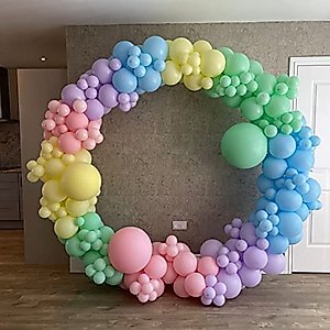 Zee Party Supply Pastel Rainbow Unicorn Balloons Garland Kit Macaron Assorted Color Arch 125 Pcs 5 10 12 18 Inch for Baby Shower Wedding Birthday Ice Cream Party Decorations