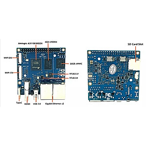 Banana Pi BPI-M2S SoC Amlogic A311D and S922X Hexa-core 4GB LPDDR4 RAM 16GB eMMC Video HDMI 2.1 4Kp60 OS Ubuntu Debian Android (Amlogic A311D, No Mental Case)