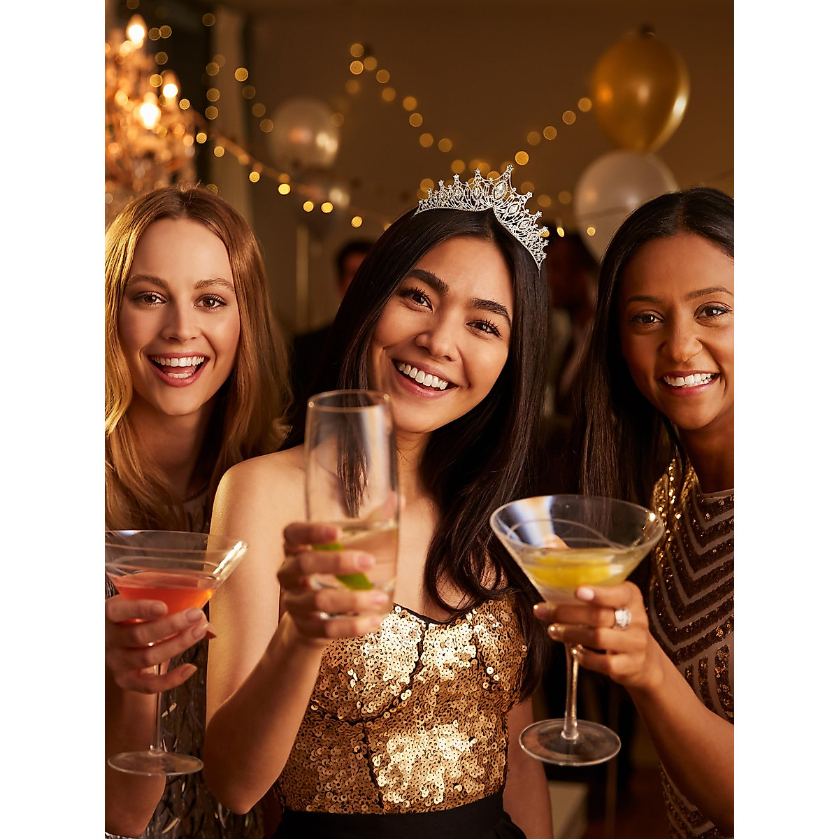 SWEETV Vintage Tiaras and Crowns for Women Queen Crown Costume Headpiece for Halloween Quinceanera Pageant Prom, metal