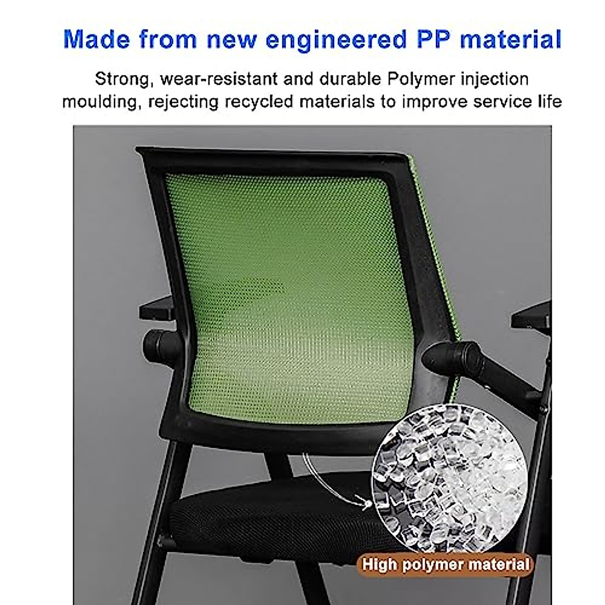 Tablet Arm Chair Ergonomic Office Chair with Wheels Training Chair for Office School Classroom Conference,Meeting Room Chair, Stacking Chair with Writing Board (Color : Grey)