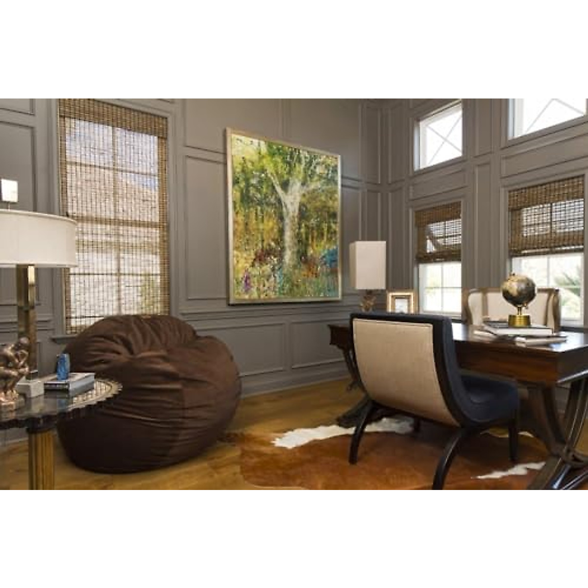 CordaRoy's Chenille Bean Bag Chair, Convertible Chair Folds from Bean Bag to Lounger, As Seen on Shark Tank, Espresso - Full Size