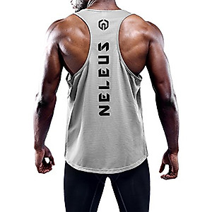 NELEUS Men's 3 Pack Dry Fit Athletic Muscle Tank Workout Gym Shirt,5031,Black,Grey,White,XL,EU 2XL