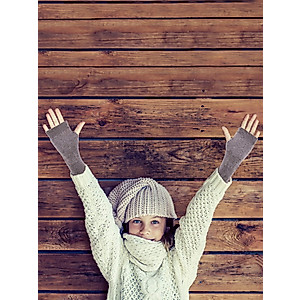 4 Pairs Cashmere Fingerless Gloves Wrist Warmers with Thumb Hole for Women and Men (7.5 x 3.5 inches)()