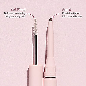 Wander Beauty Upgraded Brow Pencil & Eye Brow Gel Duo - Taupe - 2 in 1 Eye Brow Makeup With Castor Oil, Peptides, and Panthenol - Two-Sided Brow Filler, Definer, & Lifter for Fuller Brows - 0.05 fl oz