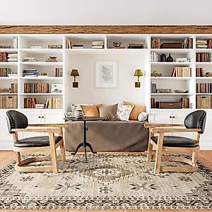 Rugs USA x Lauren Liess Clovebud Geometric Machine Washable Area Rug, 9x12, Beige