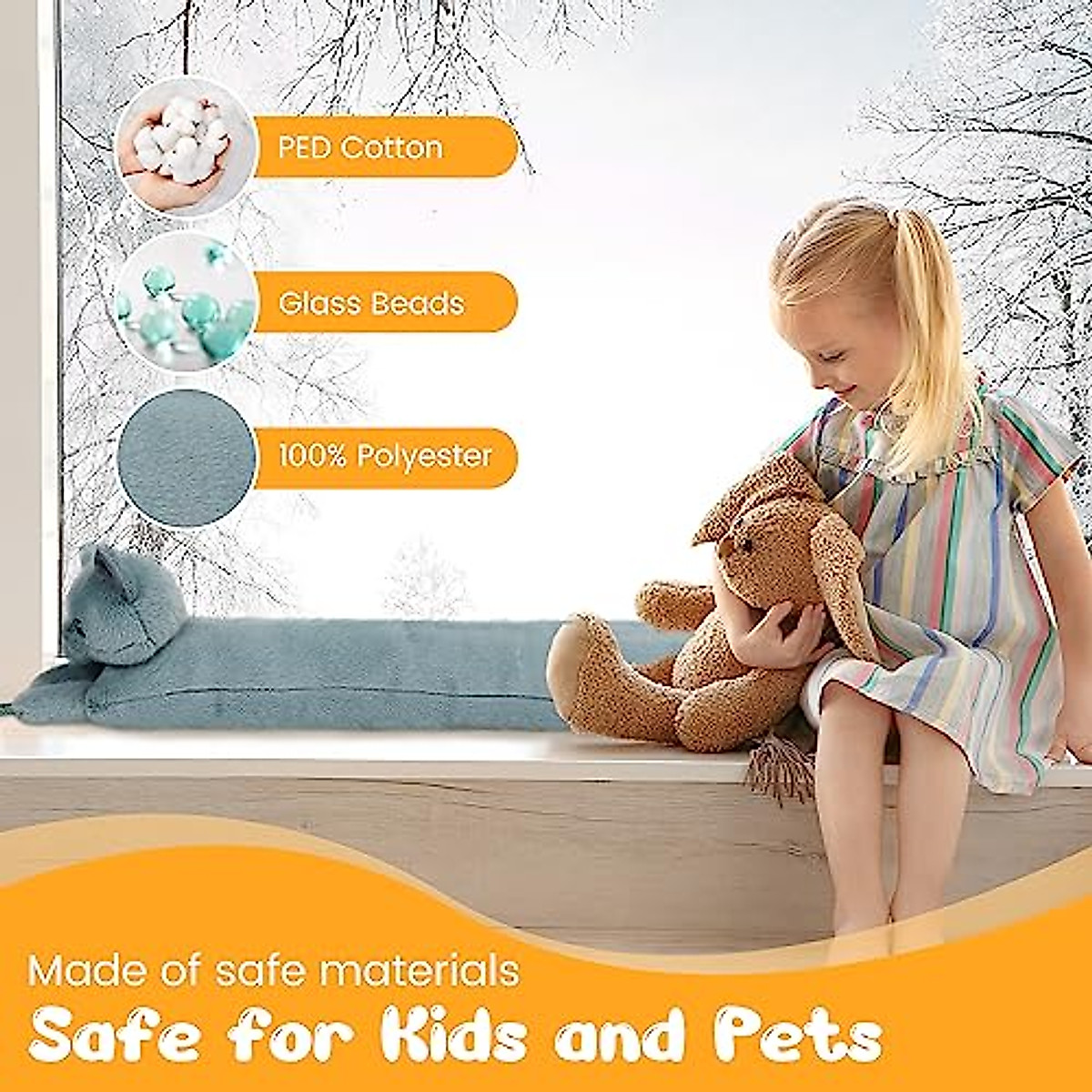 NABOWAN Under Door Draft Stopper 32 inch - Adorable Cat Heavy Duty Under Door Draft Blocker for Door & Window, Animal Draft Stoppers for Bottom of Door