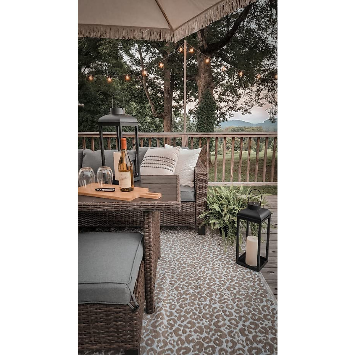 Outdoor Candle Lantern, Large - 18 Inch Tall, Solar Powered, Black Metal, Open Frame (No Glass), Dusk to Dawn Timer, Decorative LED Lantern Lights for Front Porch, Garden or Patio Decor