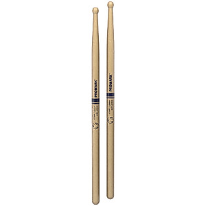 ProMark Scott Johnson Hickory Signature Marching Snare Drum Sticks - FireGrain For Playing Harder, Longer - No Excess Vibration - Lacquer Finish, Large Round Tip, Hickory Wood - 1 Pair