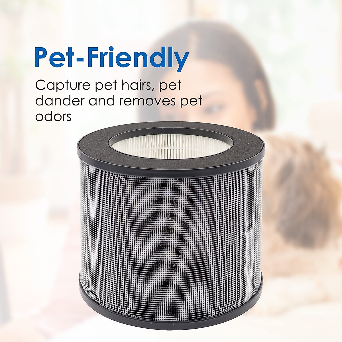 Flintar 2-Pack AP006 H13 True HEPA Replacement Filter, Compatible with TaoTronics TT-AP006 Air Purifier, 3-in-1 Pre-Filter, H13 Grade True HEPA and Activated Carbon Filter Set