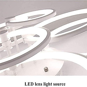 LED Dimmable Ceiling Light Modern Ring Circle Flush Mount Ceiling Lamp Acrylic Lampshade Chandelier Bedroom Kitchen Living Room Interior Decorative Lighting Fixture,8 rings/41.73×30.7×7.5in/120w
