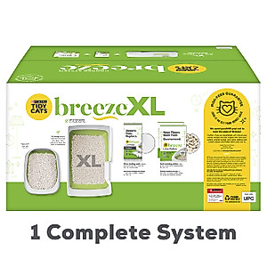 Purina Tidy Cats Non Clumping Litter System, Breeze XL All-in-One Odor Control & Easy Clean Multi Cat Box - 18 lb. Box