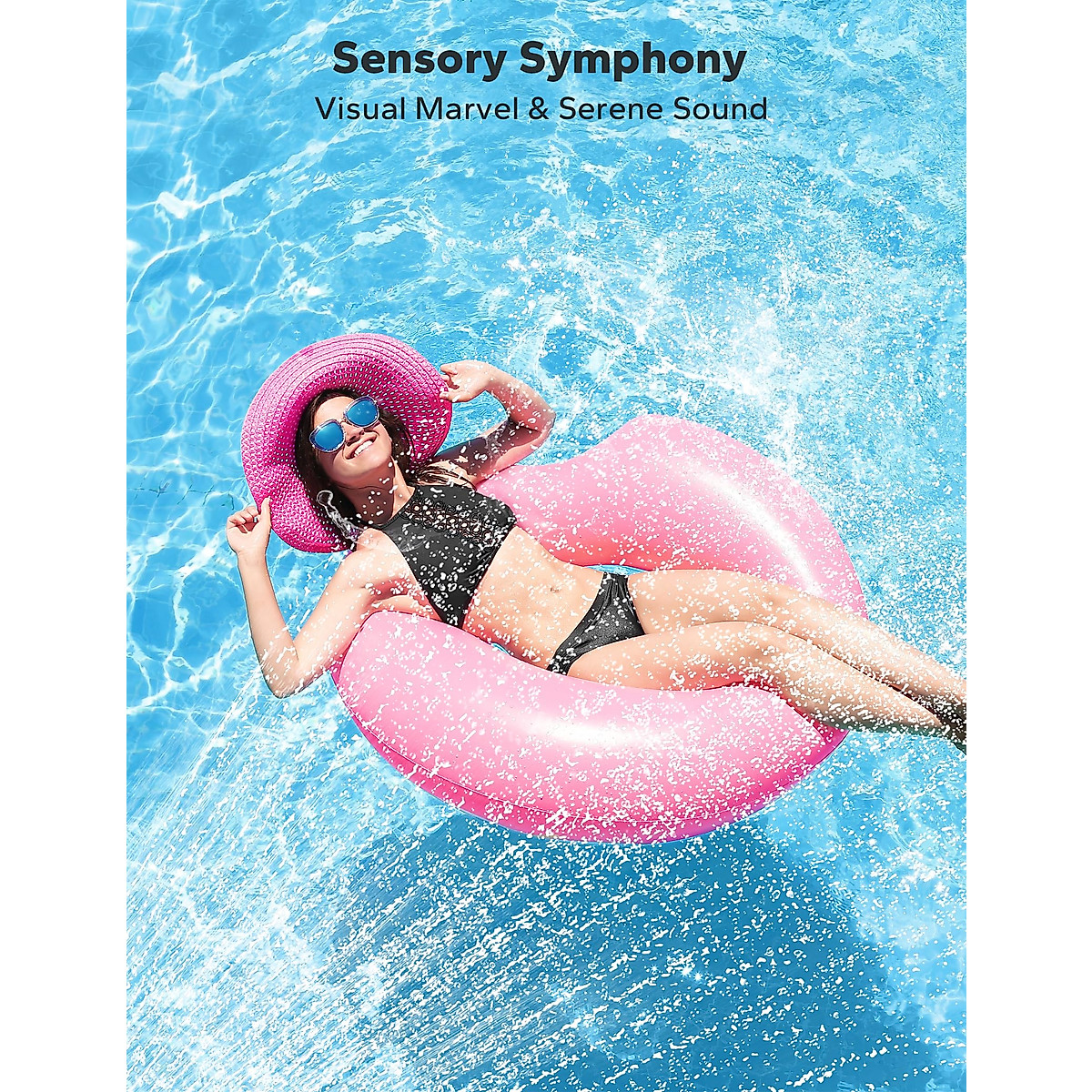 POOLHACKER Pool Fountains for Above and In-ground Pools, Adjustable Whale Tail Waterfall Wide Width Pool Sprinkler Fountain for Relaxation & Cooling 10-20 Degrees, Swimming Pool SPA Accessories