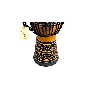 JIVE BRAND Djembe Drum Bongo Congo African Mahogany Wood Drum With Heavy Base Goat Skin Drum Head Hand Carved Professional Quality - 16" High - NOT MADE IN CHINA