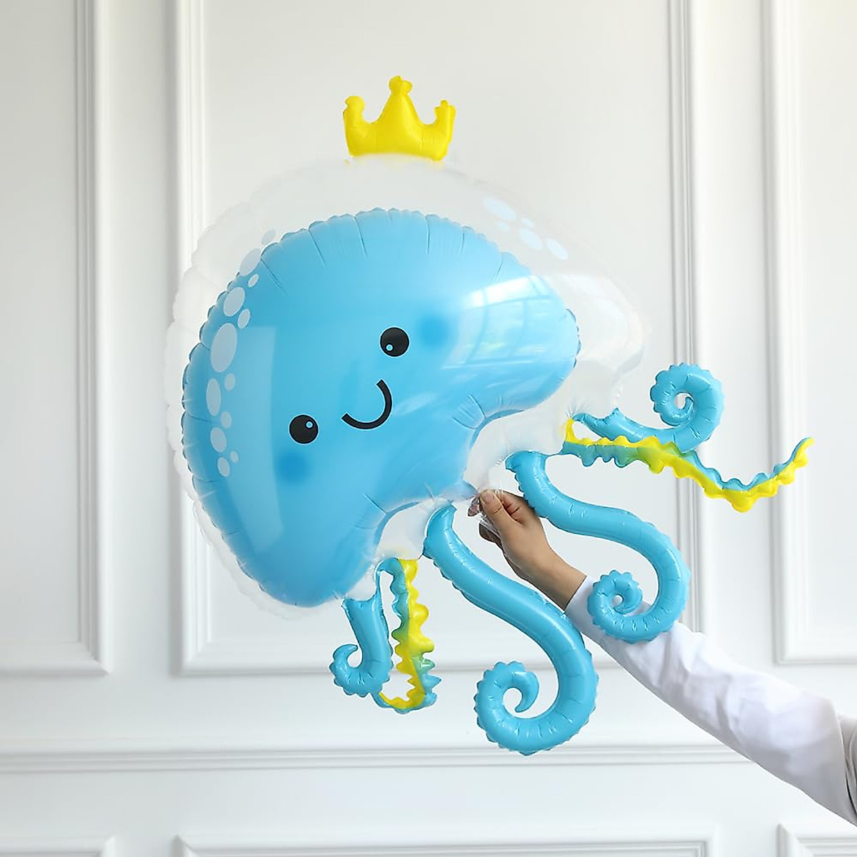 Under the Sea Party Decoration,162Pcs Mix Sky Royal Blue Balloon Arch Kit with Bubbles Starfish Octopus Jellyfish Foil Balloon for Sea Animal Ocean Theme Birthday Baby Shower Beach Pool Party Supplies