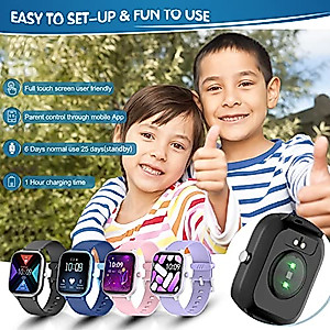 ZURURU Kids Smart Watch with 1.4" DIY Watch Face 19 Sport Modes, Waterproof Fitness Tracker Watch with Pedometer, Step Calorie Counter, Sleep Heart Rate Monitor Gift for Girls Boys Teen