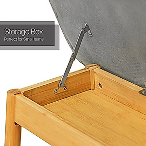 MoNiBloom 2 Tier Shoes Bench, Bamboo Upholstered Shoe Rack Entryway Storage for High Heels Sneakers Sandals Slippers - Natural (6-10 Pairs)