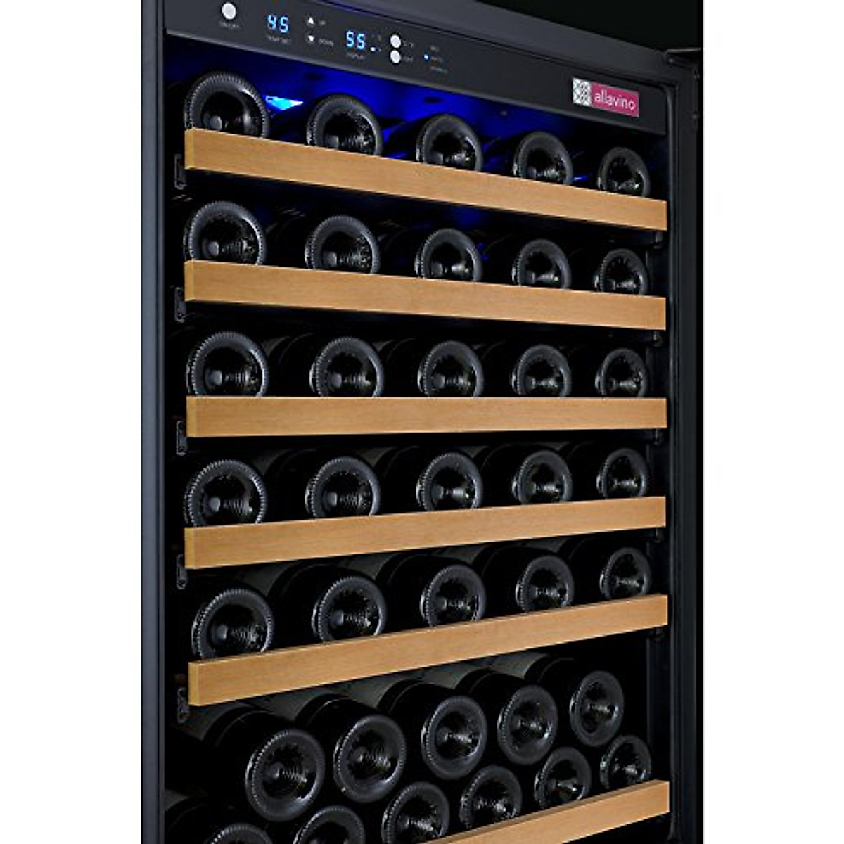 Allavino 24" Wide FlexCount II Tru-Vino 56 Bottle Single Zone Black Right Hinge Wine Refrigerator
