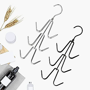 TOPIA HANGER Purse Hanger Organizer for Closet, 2-Pack Handbag Organizer Hanger, Metal Purse Hooks, Bag Rack, Belt Organizer, Tie Rack, Scarf Hanger, Bag Storage Organizer, Black