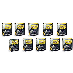 10 Packs Dragon Shield Classic Black Standard Size 100 ct Card Sleeves Display Case