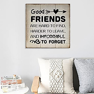Alioyoit Retro Wood Pallet Sign Decorative Wood Craft Sign Good Friends Are Hard to Find Countryside Wood Plaque Wooden Sign Home Decor Family Sign for Beach House Gather Room