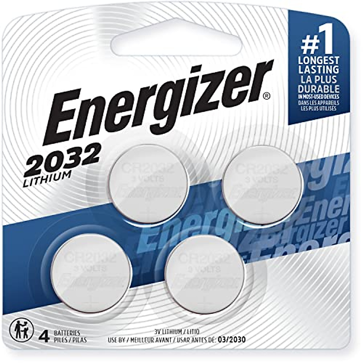 Energizer Watch/Electronic/Specialty Battery, 2032, 3V, 4/Pack (2032BP4)