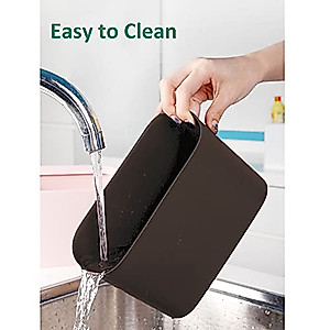 CIAOVITA Small Trash Can Mini Plastic Desk Garbage Can Waste Basket for Kitchen Bathroom Office Restroom Living Room, Trash Bin Countertop Little Compact Simple Modern Wastebasket 1.5 Liter White