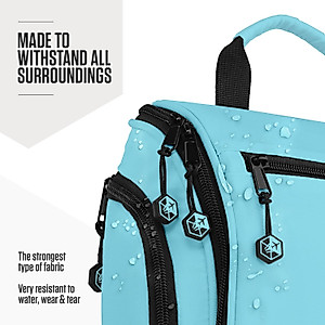 VENTURE 4TH Hanging Travel Toiletry Bag for Women & Men - Travel Organizer with Expandable Compartments & Removable Clear Pouch for Toiletries (Light Blue)