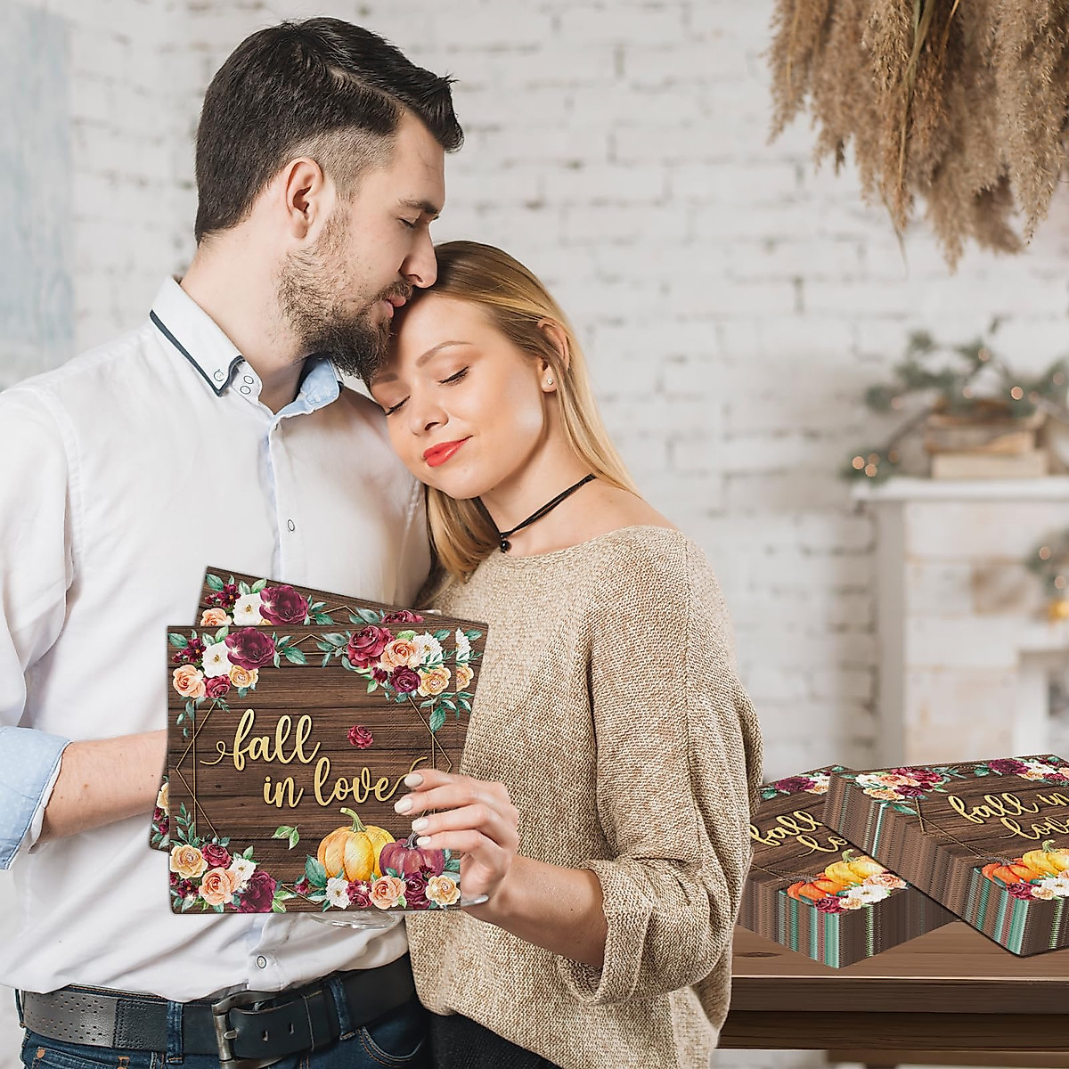 40pcs Wedding Napkins Fall in Love Bridal Shower Napkins Decorations Floral Paper Napkins for Fall Wedding Engagement Bachelorette Party Boho Bridal Shower Decoration Supplies
