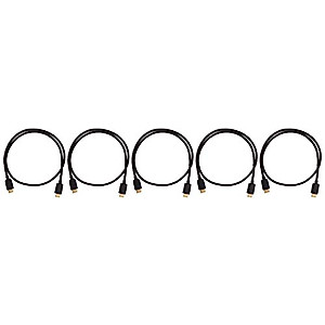 Monoprice Ultra 8K High Speed HDMI Cable - 3 Feet - Black (5-Pack) 48Gbps, 8K, Dynamic HDR, eARC, UHDTV, AMD FreeSync - DynamicView (139482)