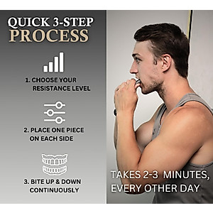 Jawline Shaper for Men and Women, Jaw Exerciser, Jawline Exerciser, Jawline Trainer, 3 Resistance Levels, Face Slimmer, Silicone Face and Neck Exerciser, Double Chin Reducer Eliminator