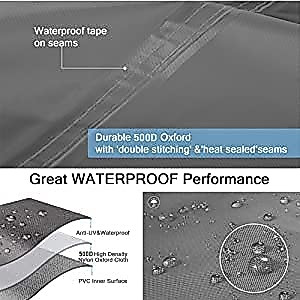 STARTWO Patio Sectional Sofa Cover, Heavy Duty Waterproof Outdoor Sectional Furniture Cover Weatherproof L-Shaped Lawn Patio Furniture Cover with Air Vents Windproof Straps (Grey)