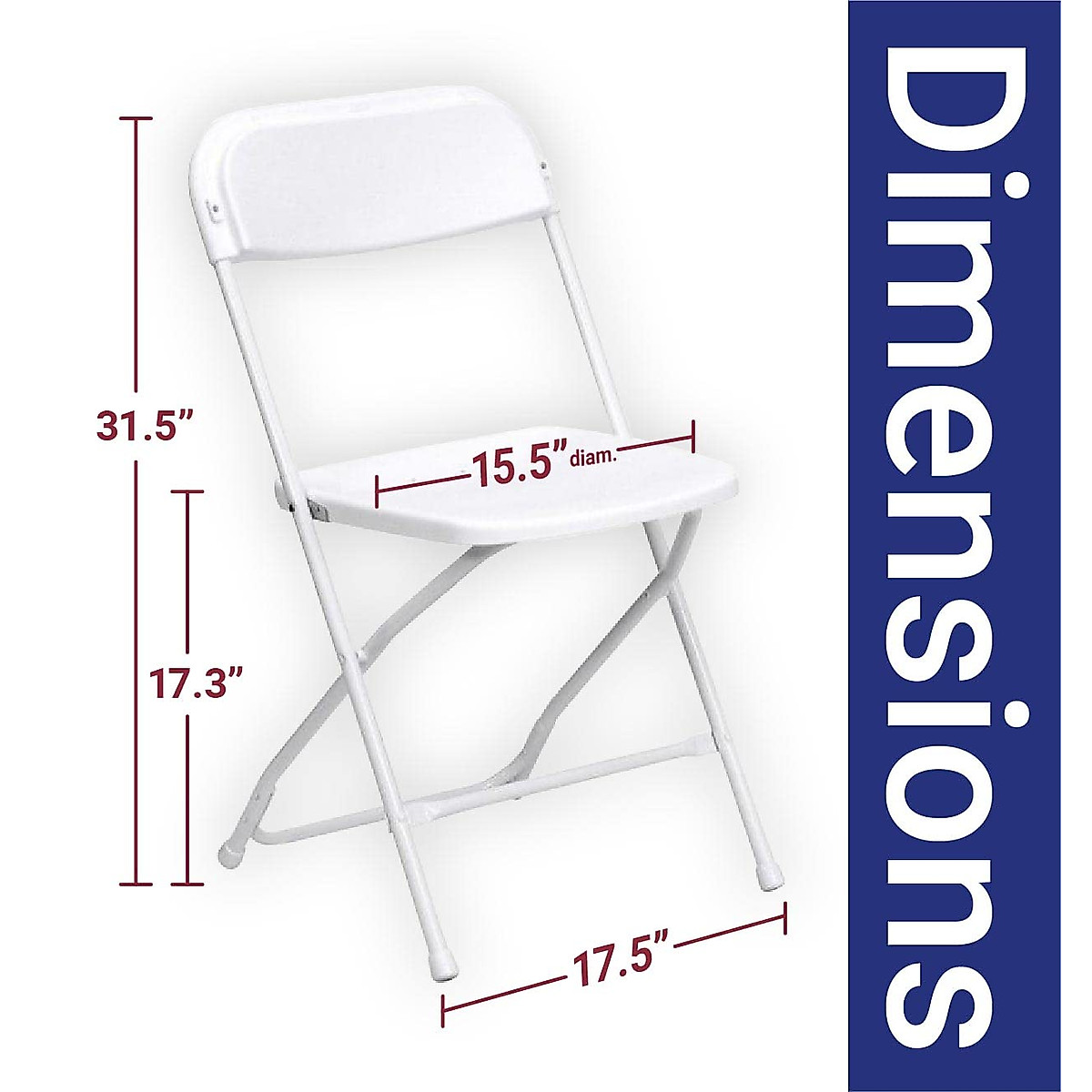 TentandTable Heavy Duty Poly Plastic Stackable Folding Chairs | White | for Event, Banquet, and Wedding| 300-Pound Capacity | 140 Pack