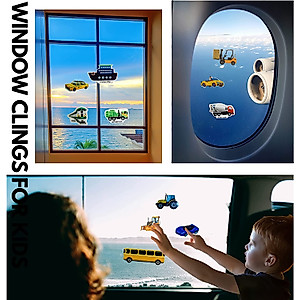 Sticker Books for Kids, Window Clings for Kids Toddlers, Reusable Activity Book Vehicle Insect Ocean Animal for Boys Girls Preschool Educational Travel Toys Birthday Gifts for Kids 3 4