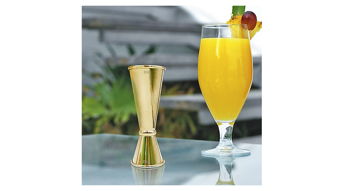 Double Jigger Gold - Precision 1oz/2oz Stainless Steel Cocktail Measure