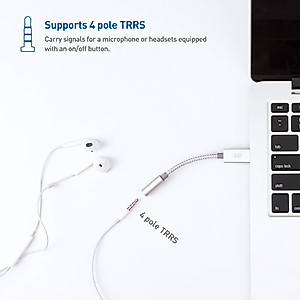 Cable Matters Premium Braided USB to 3.5mm Audio Adapter (USB Audio Adapter with Built in DAC Codec) for Windows and macOS