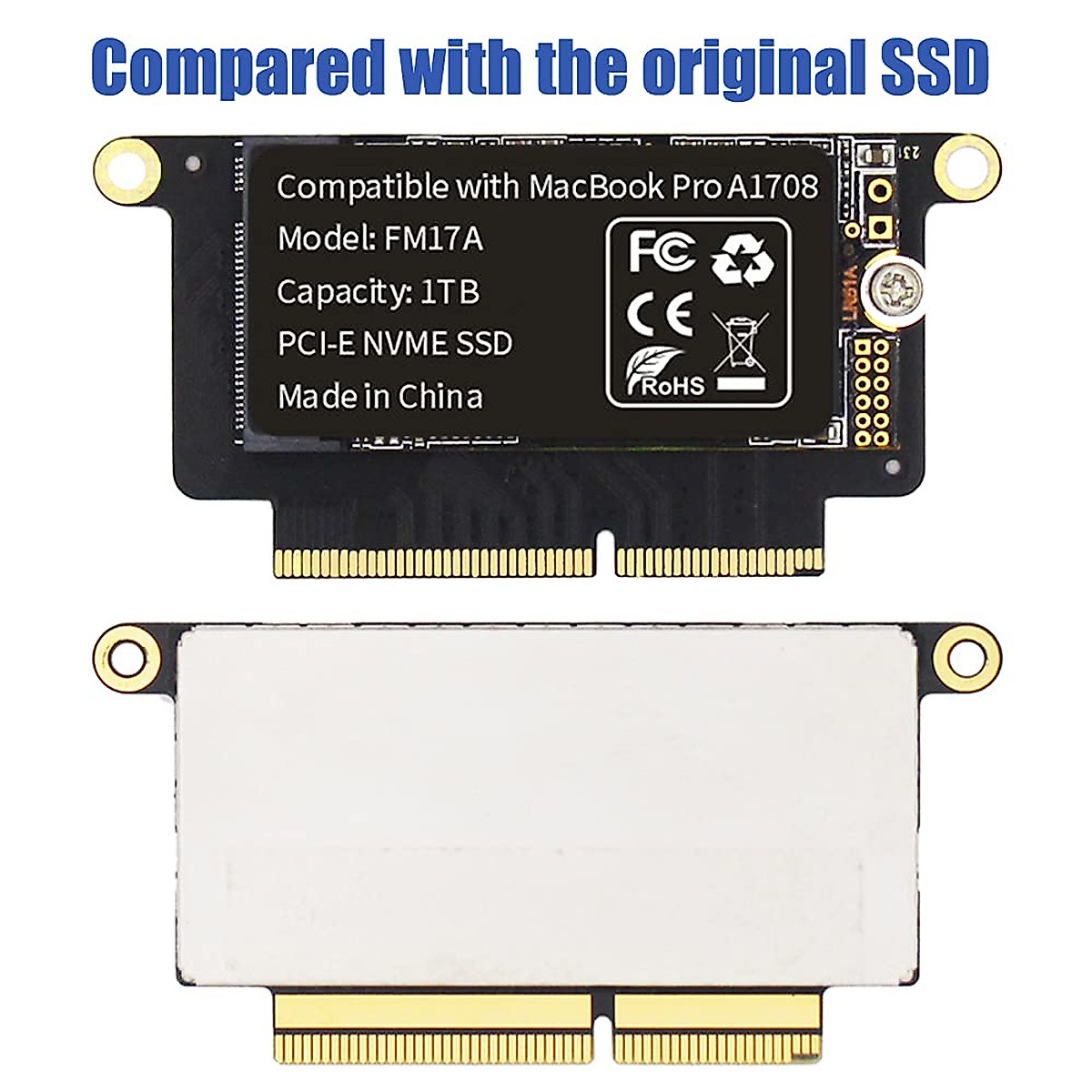 FLEANE FM17A 1TB PCIE 3.0x4 NVME 3D NAND TLC Flash SSD for MacBook Pro Retina A1708 (2016-2017) Included DIY Tools (1TB)