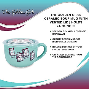 Silver Buffalo The Golden Girls Ceramic Soup Mug with Vented Lid | Holds 24 Ounces