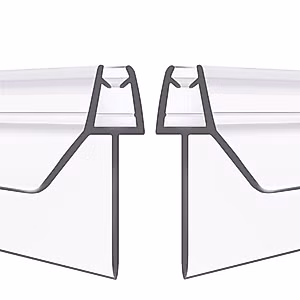 GEZMR 2-Pack Frameless Shower Door Bottom Seal (1/4'' X 39'') Clear Glass Seal Strip Shower Door Sweep can Covers up to 23mm Gap - Stop Shower Leaks