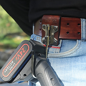 Tourbn TOURBON Vintage Leather Tool Holder Drill Hook ( Pack of 2 Pieces ) - Brown (Brown), Medium