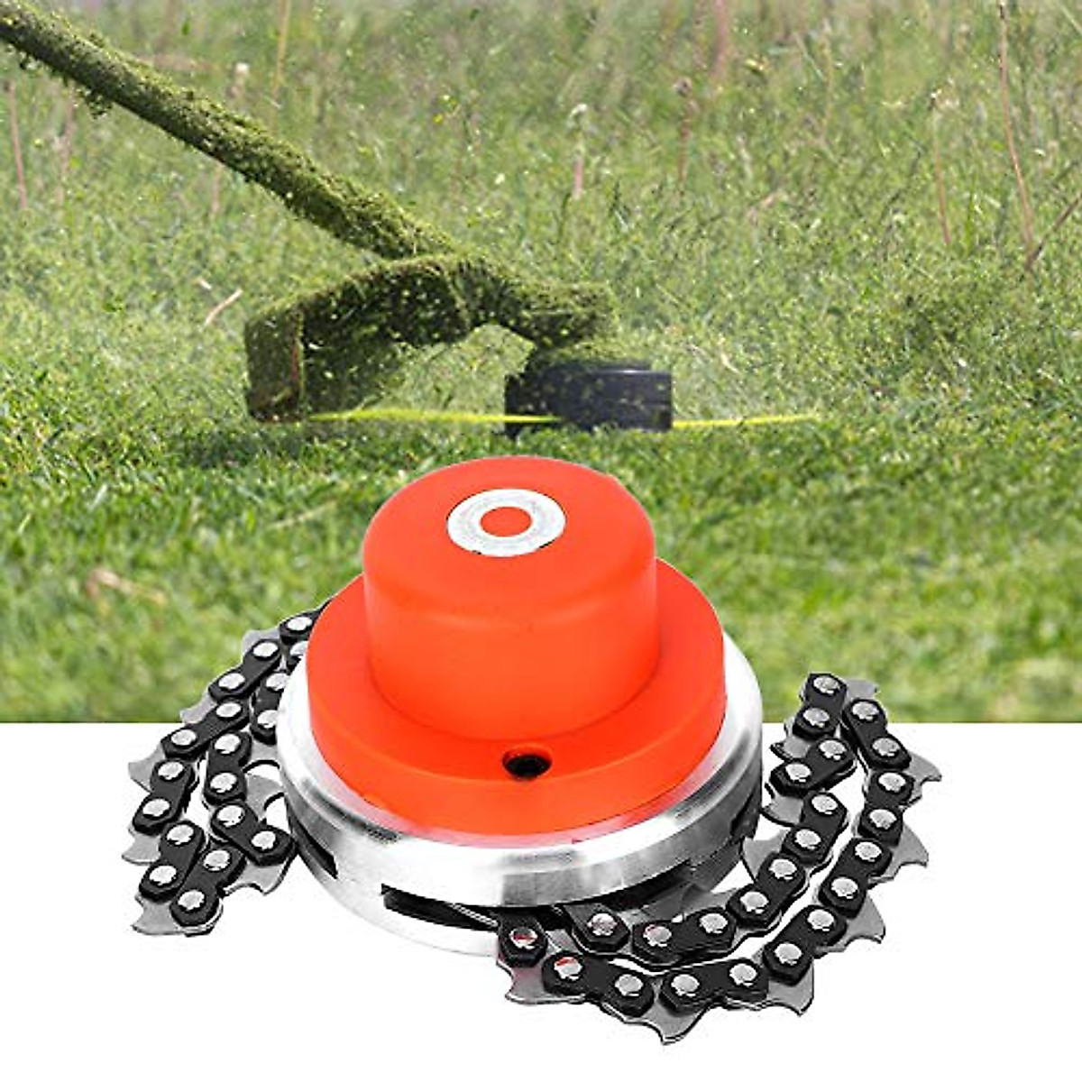 Walfront Multifunctional Spiral Chain Trimmer Head Replacement Head Garden Lawn Mower Accessories Outdoor Grass Trimmer 148*115*70mm