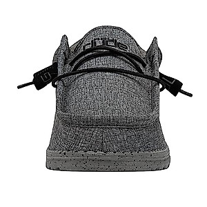 Hey Dude Men's Wally L Stretch Steel Size 10 | Men’s Shoes | Men's Lace Up Loafers | Comfortable & Light-Weight