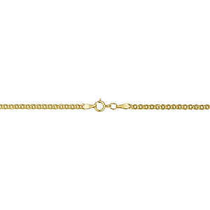 Kooljewelry 10k Yellow Gold Hollow Inner Link Bracelet (2.3 mm, 7 inch)