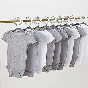 Baby Closet Dividers - Set of 10 from Newborn to Toddler and 2 Blanks with Colored Box,Baby Size Divider Fits 1.65" Rod- [White Unisex]