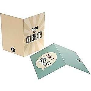 48 Pack Happy Birthday Cards Boxed with Envelopes Bulk, 6 Assorted Blank Retro Party Designs 4x6