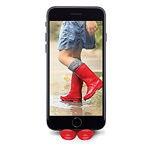 Genuine Fred 5216342 REBOOT Silicone Rain Boots Mobile Phone Stand, Red