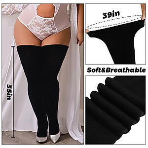 Abodhu Plus Size Thigh High Socks for Women- Extra Long Over the Knee High Socks for Thick Thighs- Womens Thigh High Socks