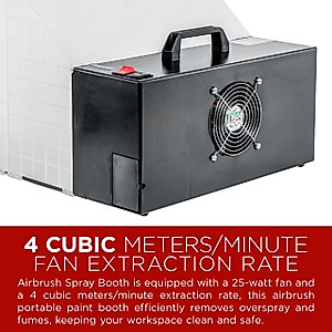 Master Airbrush Brand Lighted Portable Hobby Airbrush Spray Booth with LED Lighting for Painting All Art, Cake, Craft, Hobby, Nails, T-Shirts & More. Includes 6 Foot Exhaust Extension Hose